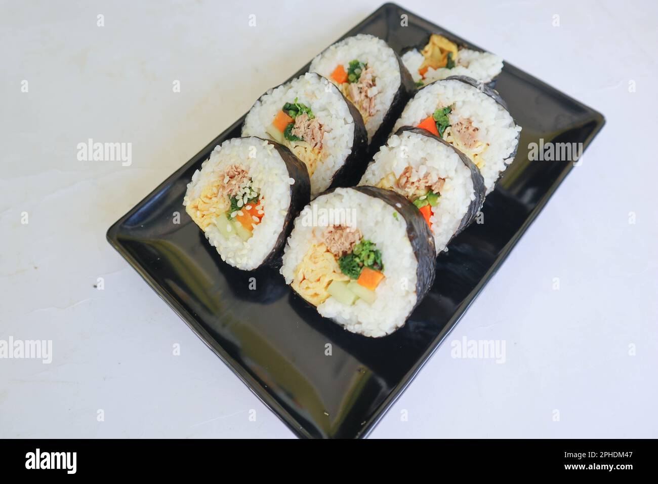 kimbap or gimbap is Korean roll Gimbap(kimbob) made from steamed white ...