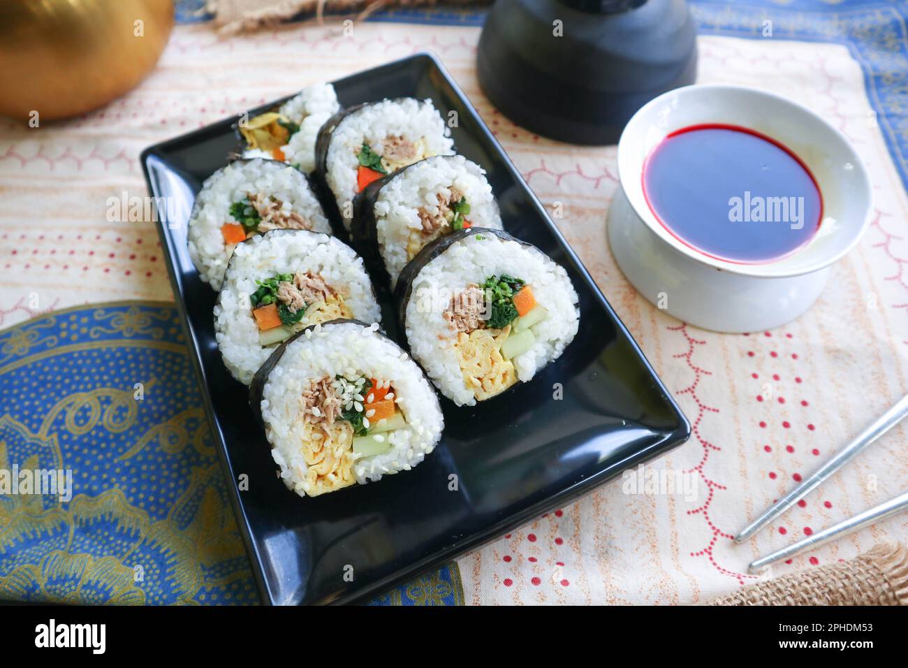 kimbap or gimbap is Korean roll Gimbap(kimbob) made from steamed white ...