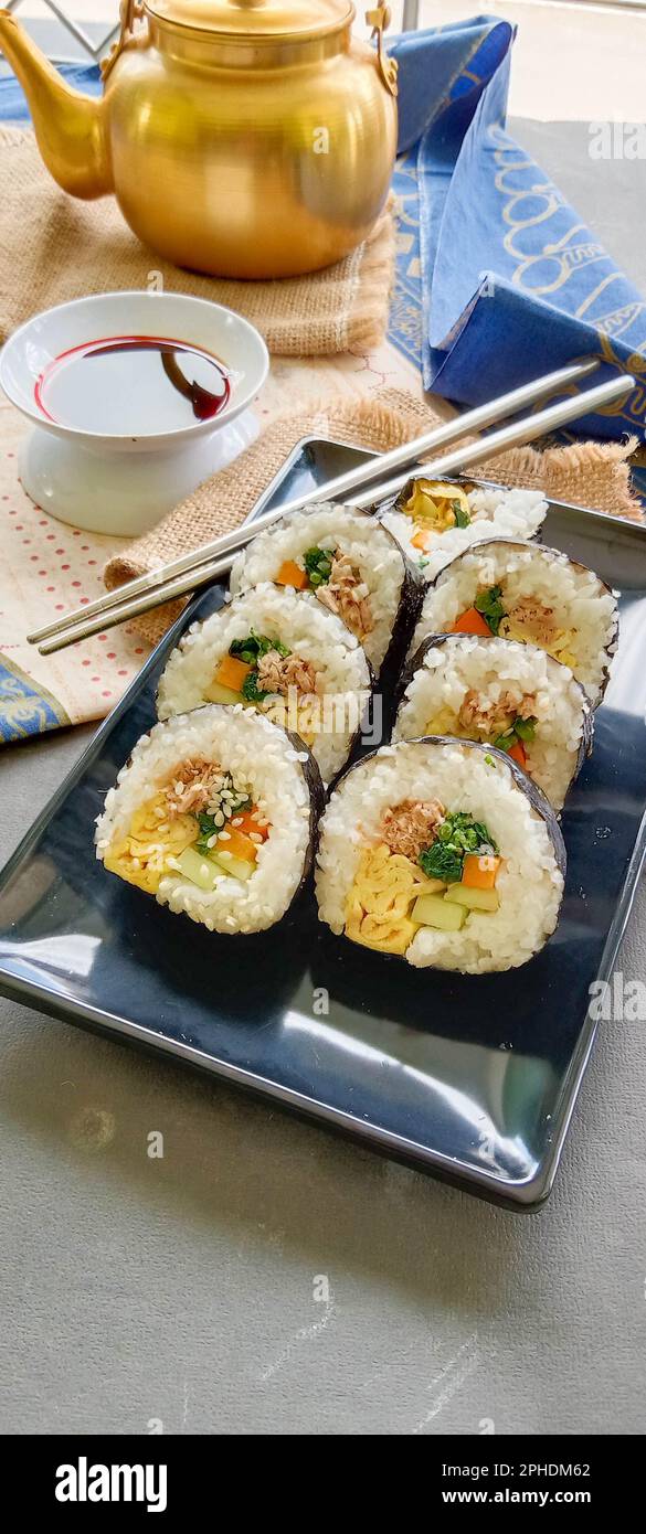 kimbap or gimbap is Korean roll Gimbap(kimbob) made from steamed white ...