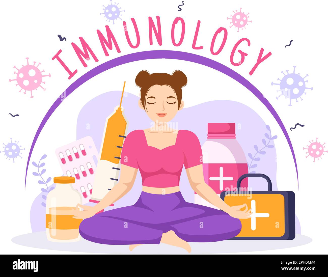 Immunology Illustration with People Immune Protection System Helping to ...