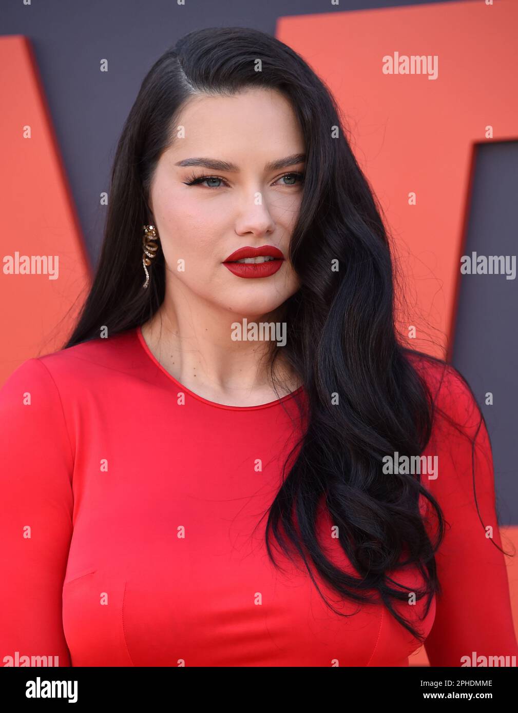 Adriana Lima arriving to Amazon Studios’ premiere of “Air” held at the Regency Village Theatre ...
