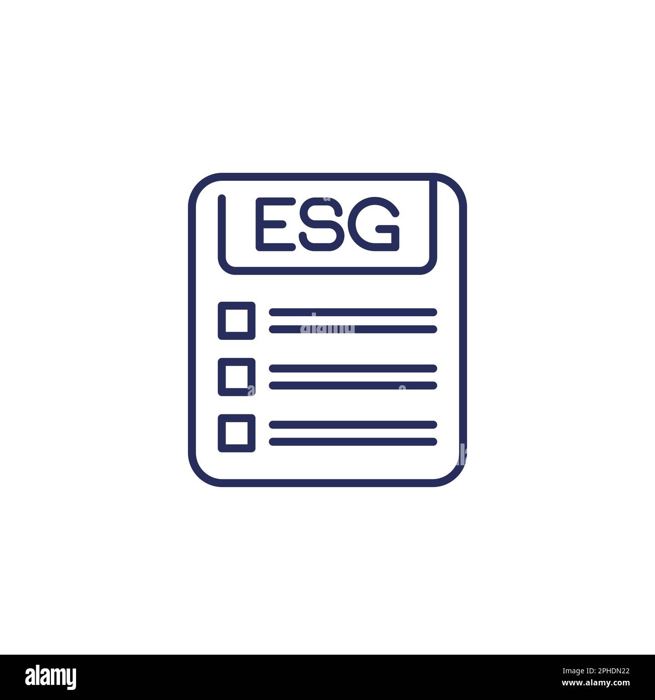 ESG line icon with a checklist Stock Vector Image & Art - Alamy