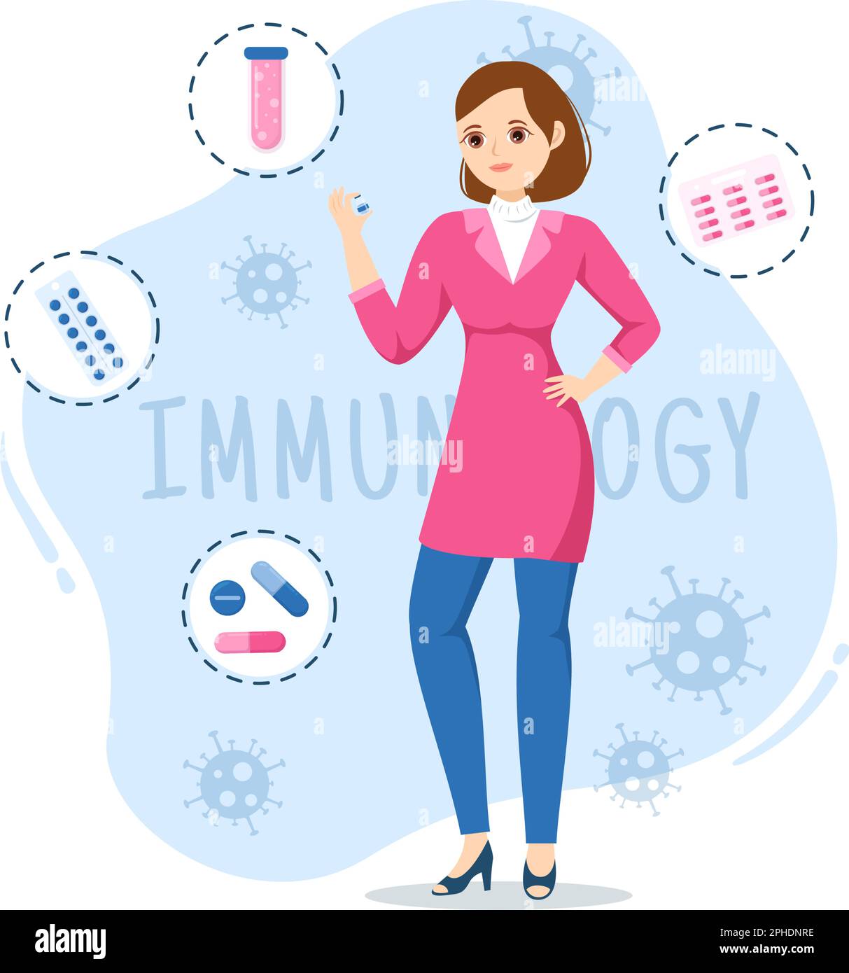 Immunology Illustration with People Immune Protection System Helping to ...