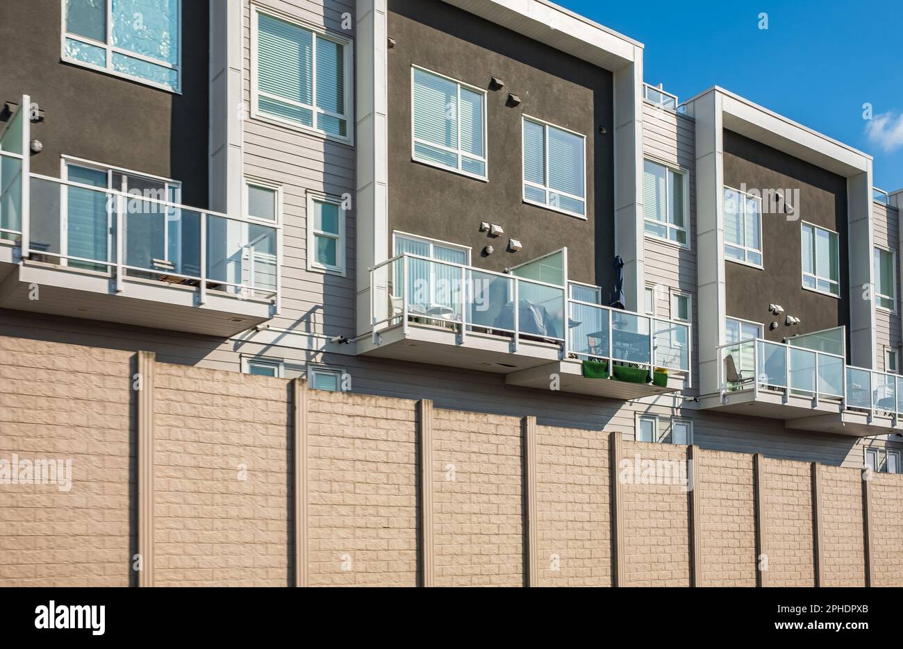 New residential townhouses. Modern apartment buildings in Canada ...