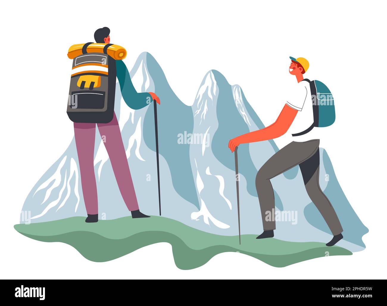 Summer hiking trail in the mountains Stock Vector Images - Alamy