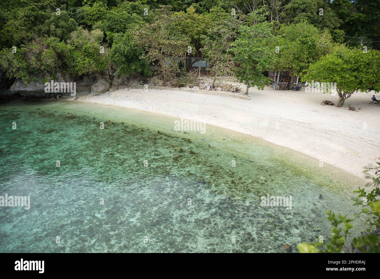 Idyllic, secluded beach of Siquijor in the Philippines with white sand ...