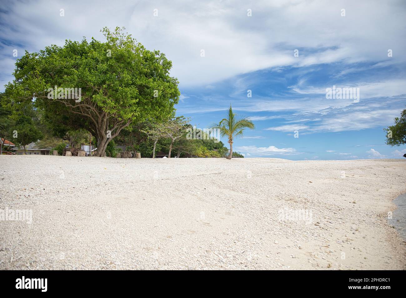 Idyllic, lonely beach of Siquijor in the Philippines with white sand ...