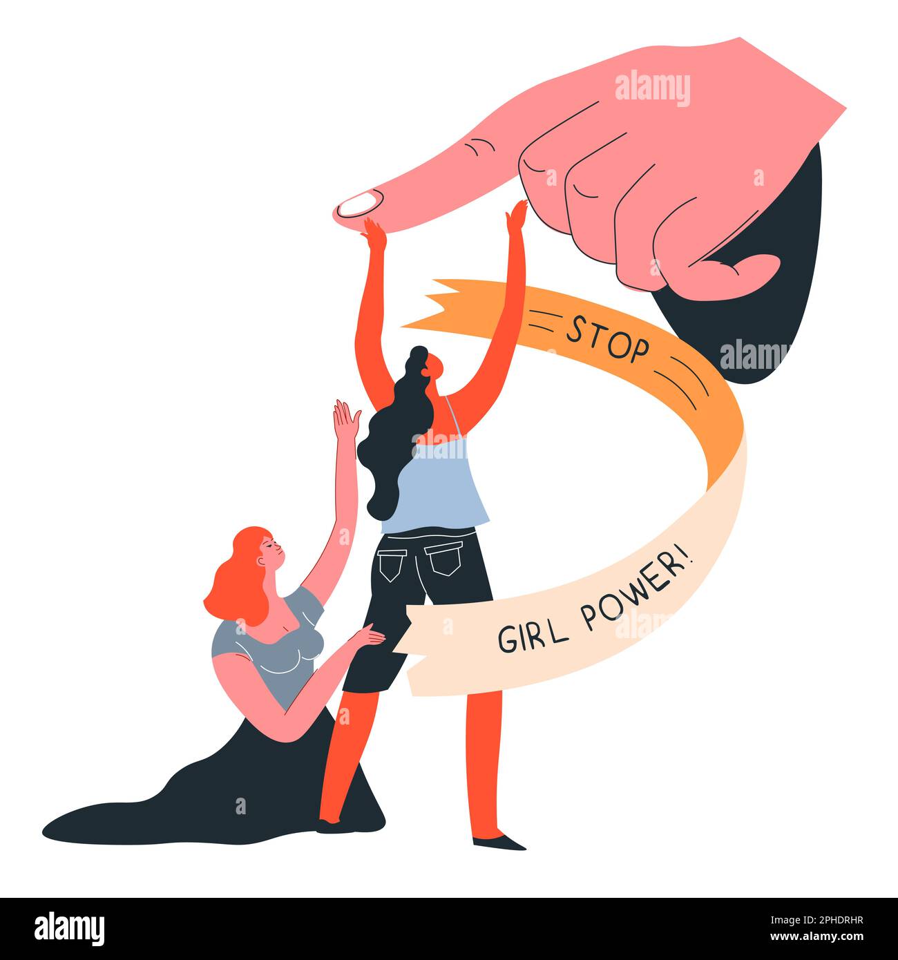 Stop discrimination, fight for women rights vector Stock Vector Image ...