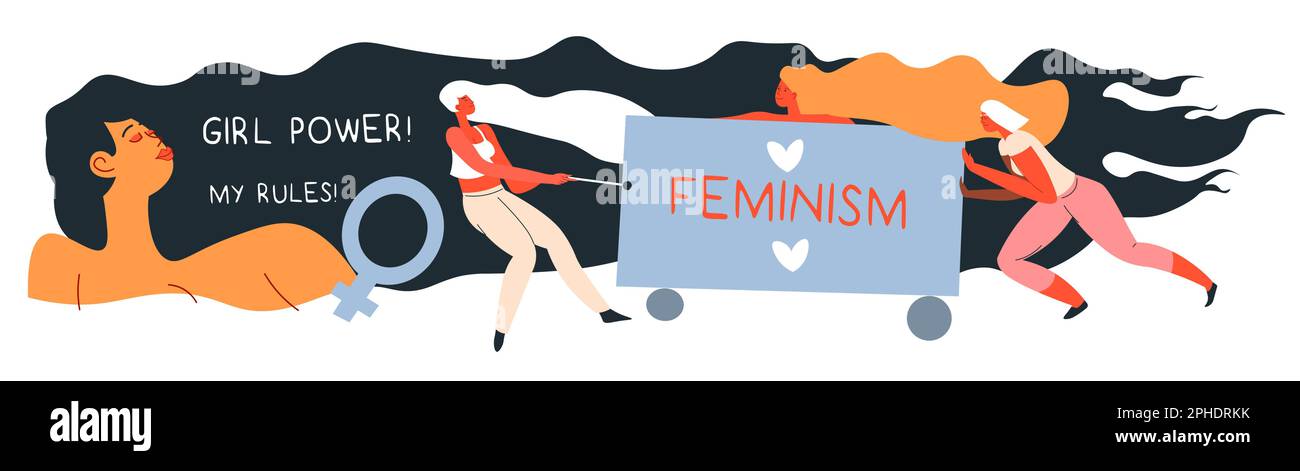 Feminist movement and protests against inequality Stock Vector Image ...