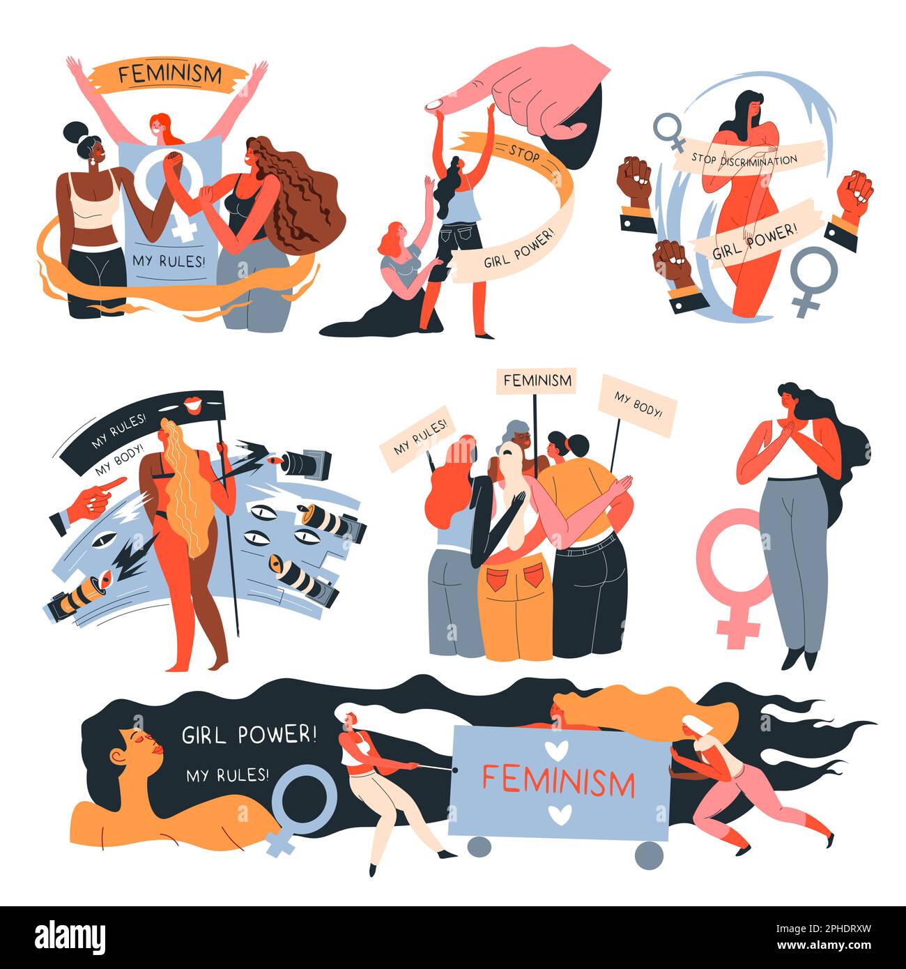 Feminist movements, girls against discrimination Stock Vector Image & Art - Alamy