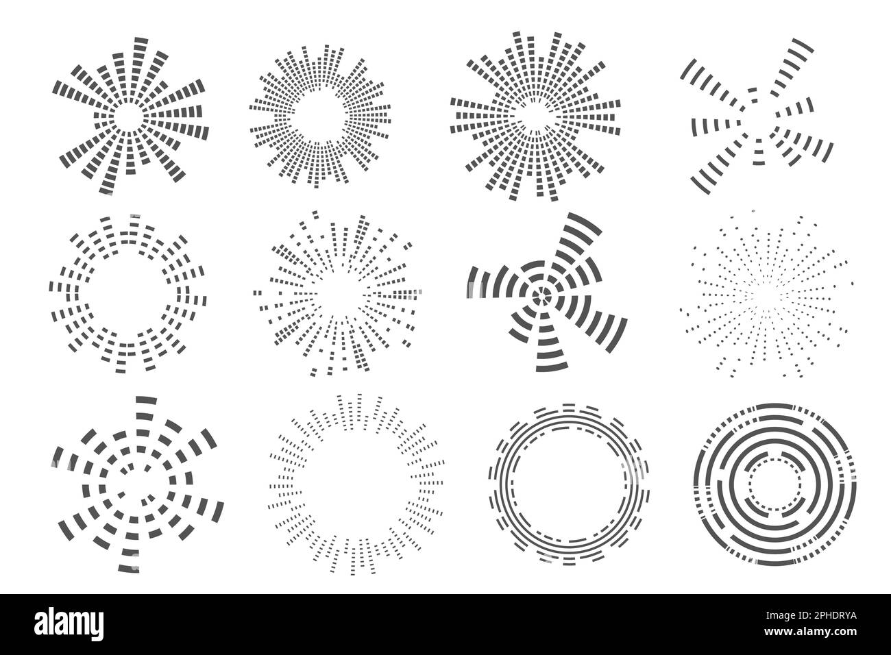 Abstract circular equalizer. Round audio eq soundwaves. Graphic ...