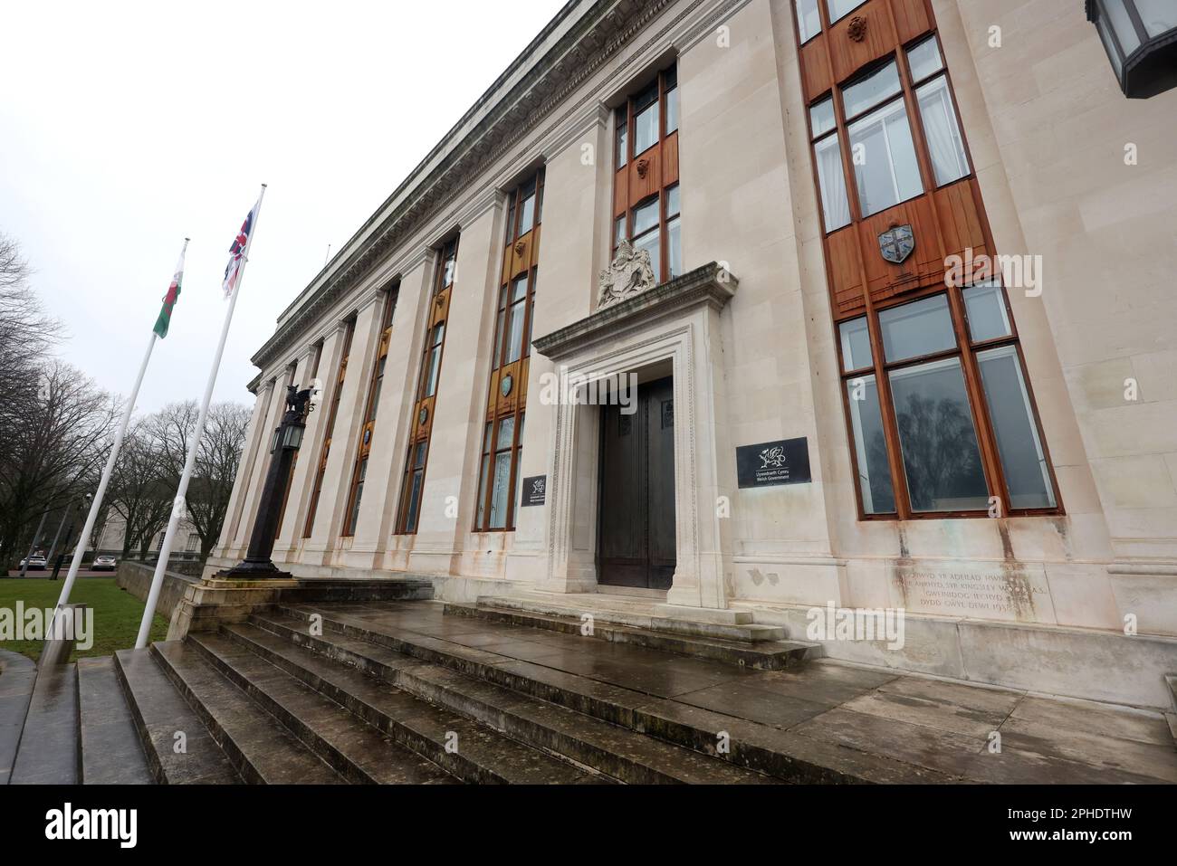 General views of the Welsh Government, Lyywodraeth Cymru, building in ...
