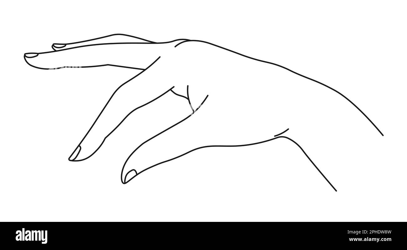 Gesture language or gesturing, line art vector Stock Vector Image & Art ...