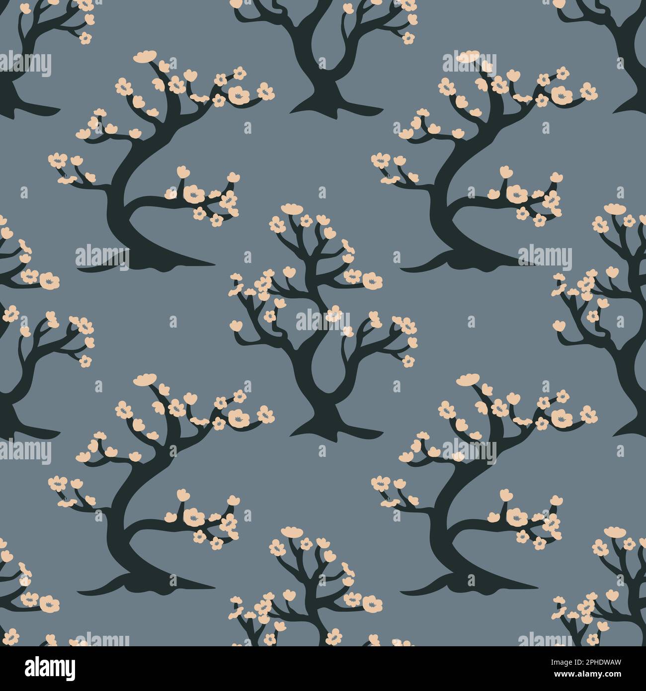 Seamless flowering sakura trees pattern Stock Vector Image & Art - Alamy