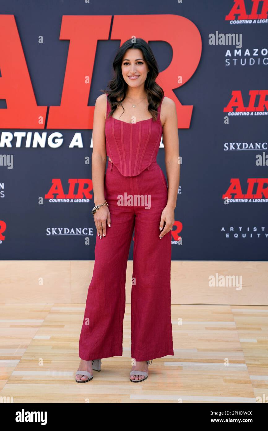 Gabrielle Bourne arrives at the world premiere of "Air," Monday, March ...