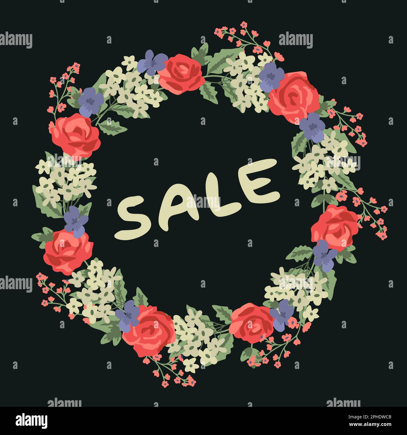 Violets and roses Stock Vector Images - Alamy