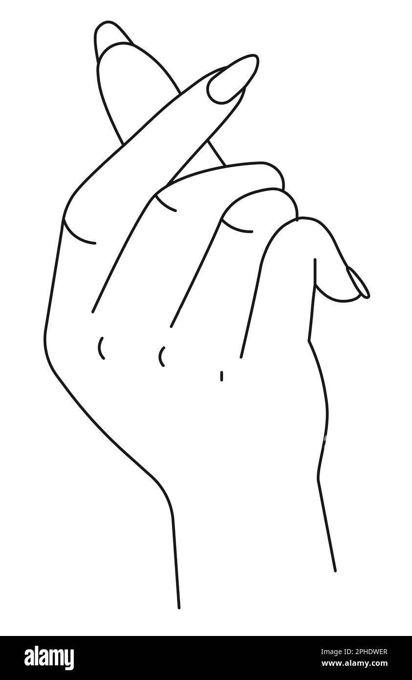 Female hand showing clasp sign, line art vector Stock Vector Image ...