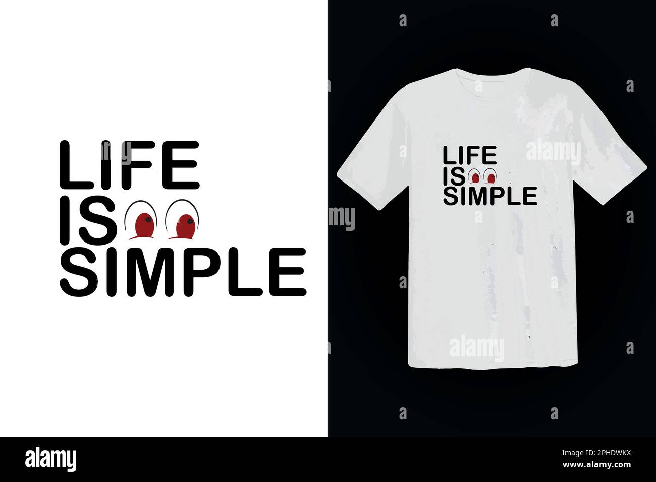 life is simple typography t shirt design template vector mockup ...