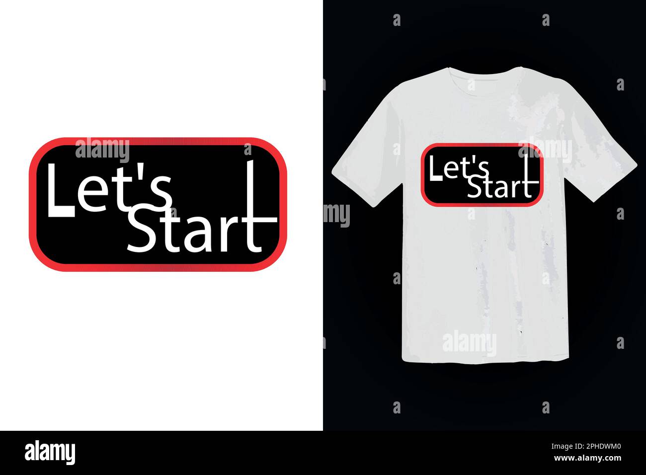 lets start typography t shirt design template vector mockup ...