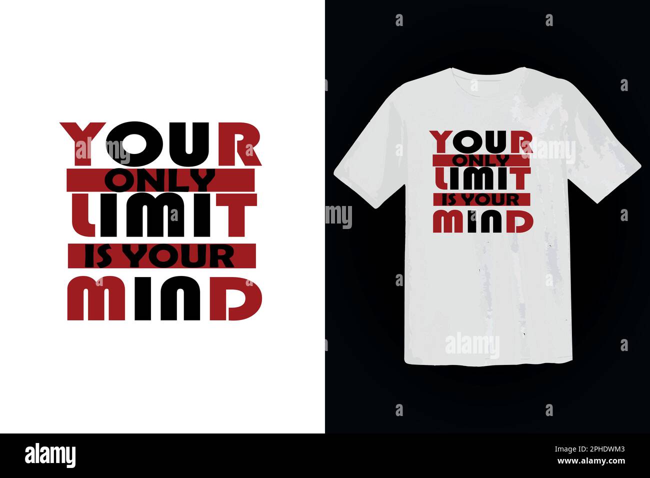 your limit is your mind typography t shirt design template vector ...