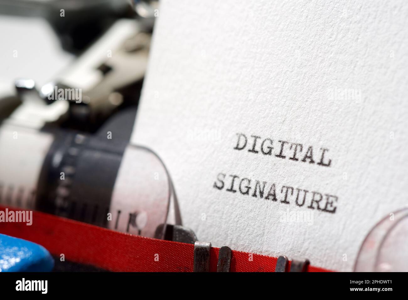 Digital signature text written with a typewriter Stock Photo - Alamy