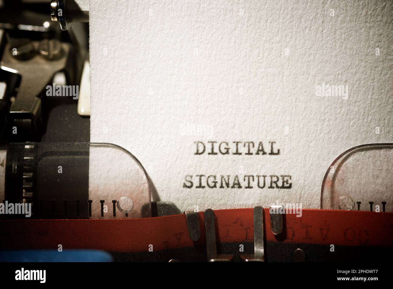 Digital signature text written with a typewriter Stock Photo - Alamy