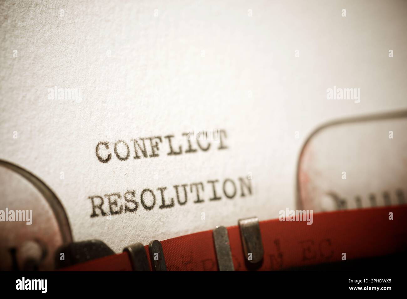Conflict resolution text written with a typewriter Stock Photo - Alamy