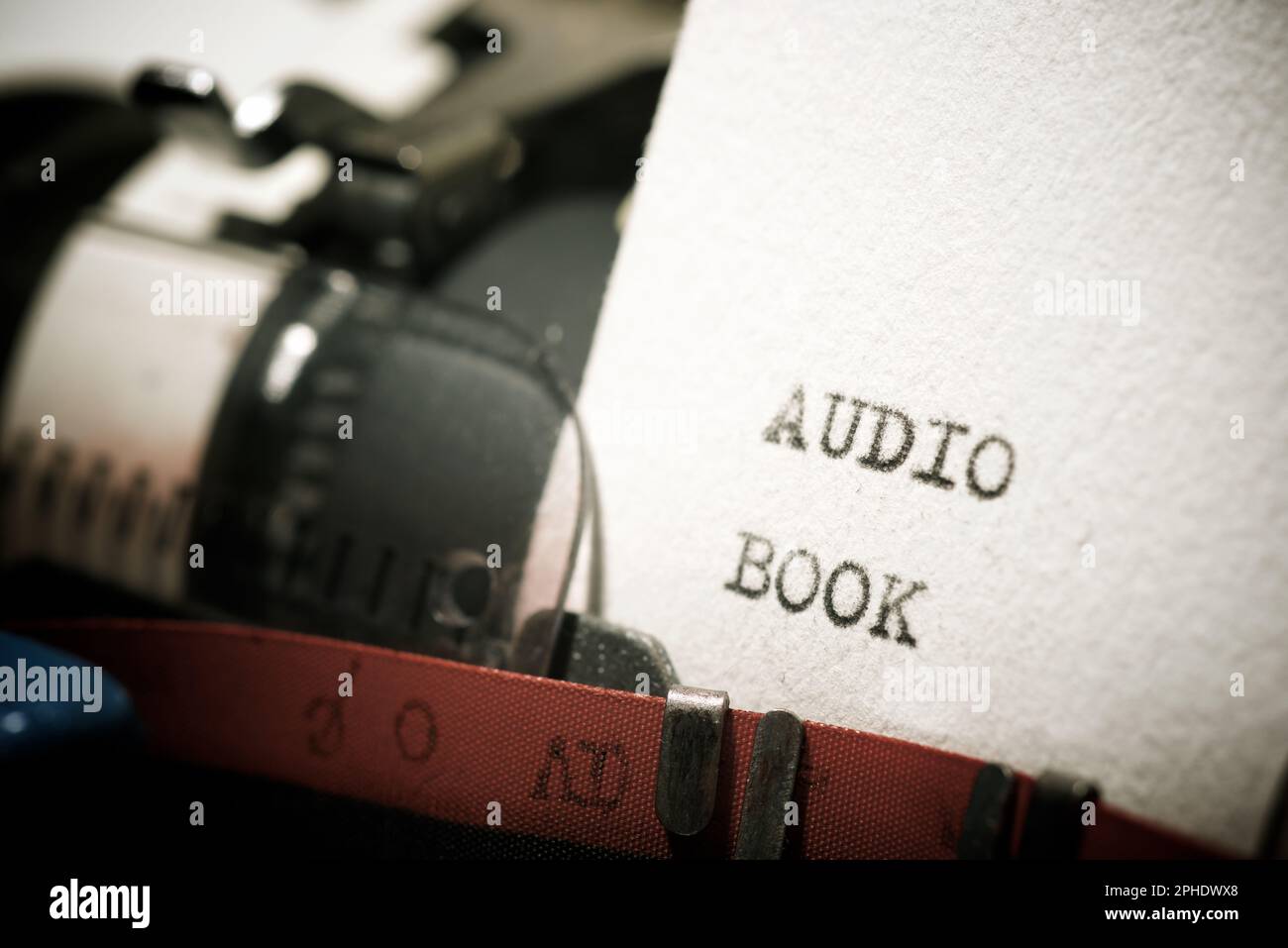 Audio book text written with a typewriter Stock Photo - Alamy