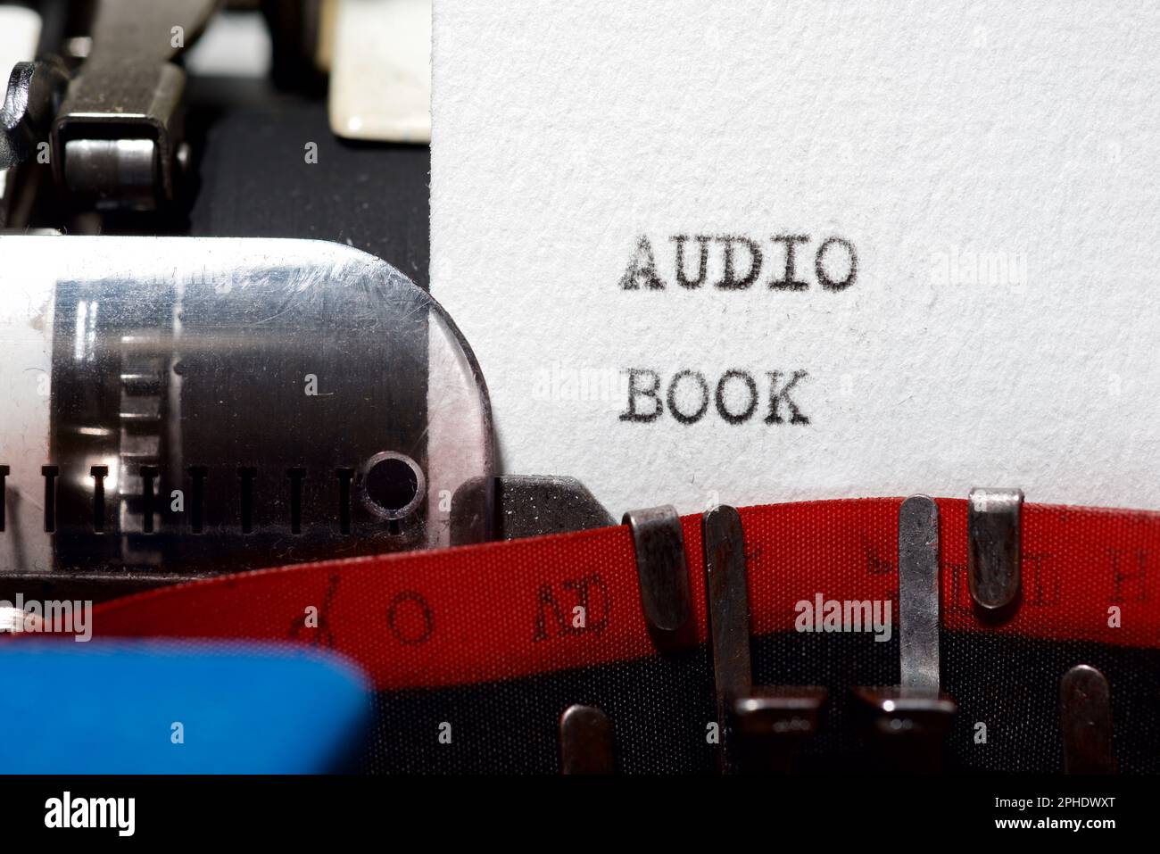 Audio book text written with a typewriter Stock Photo - Alamy