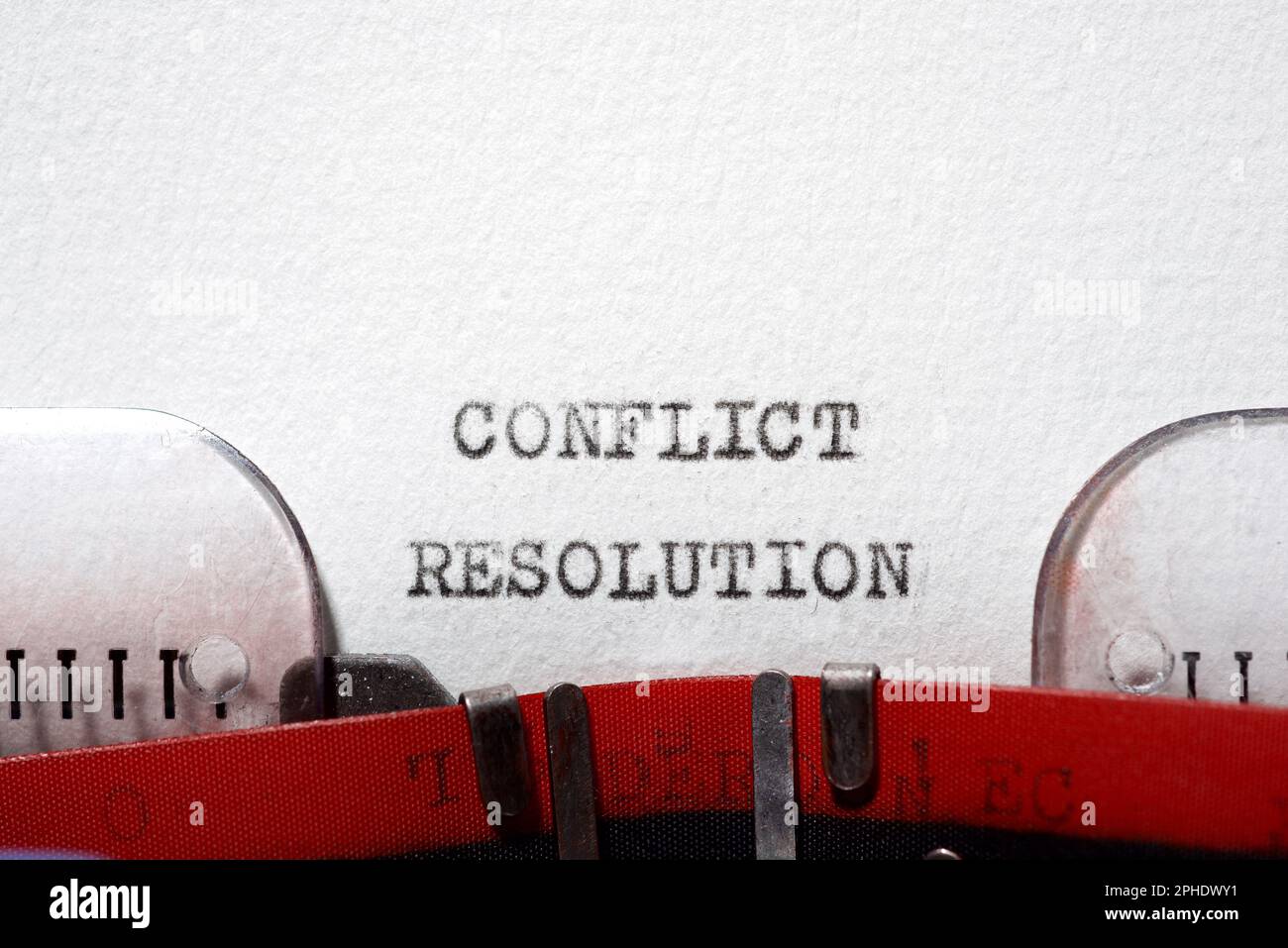 Conflict resolution text written with a typewriter Stock Photo - Alamy