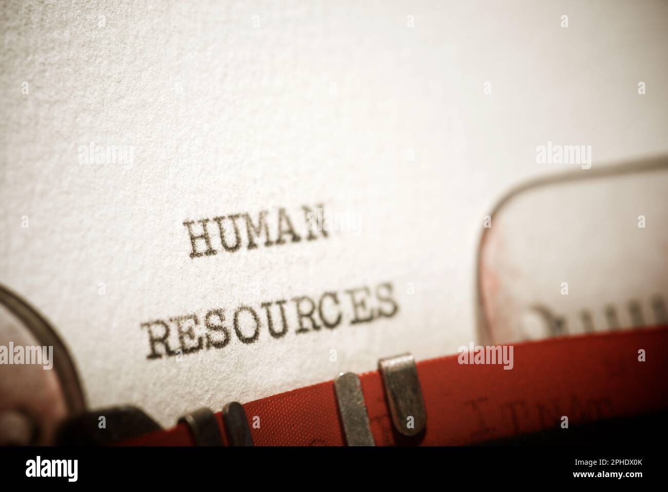 Human resources text written with a typewriter Stock Photo - Alamy