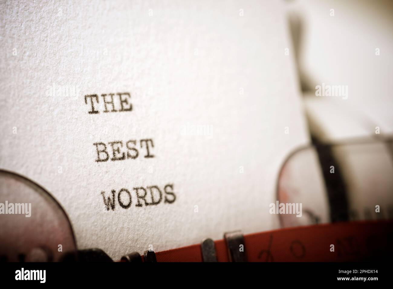 The best words text written with a typewriter Stock Photo - Alamy