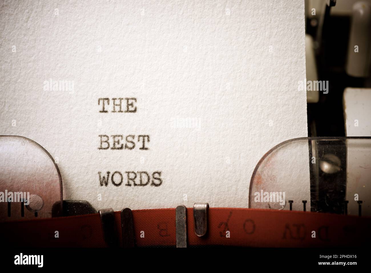 The best words text written with a typewriter Stock Photo - Alamy