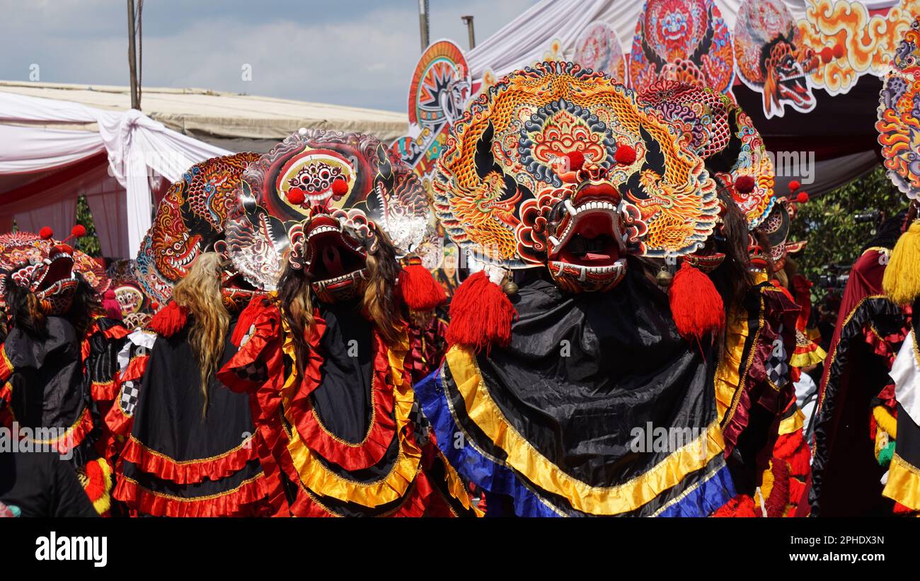 The perform of 1000 barong dance. Barong is one of the Indonesian ...