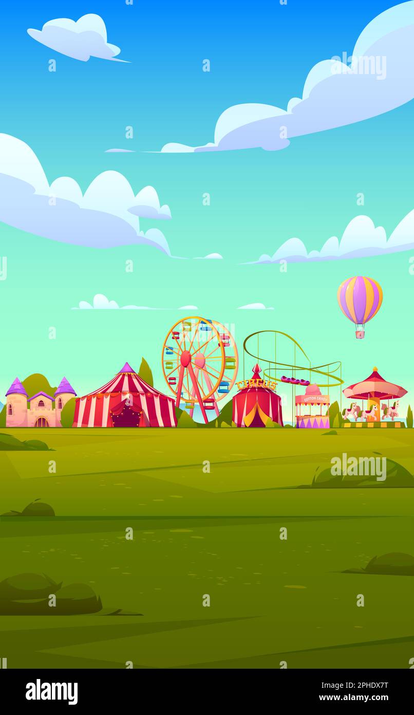 Smartphone background theme with carnival funfair. Vector template for ...