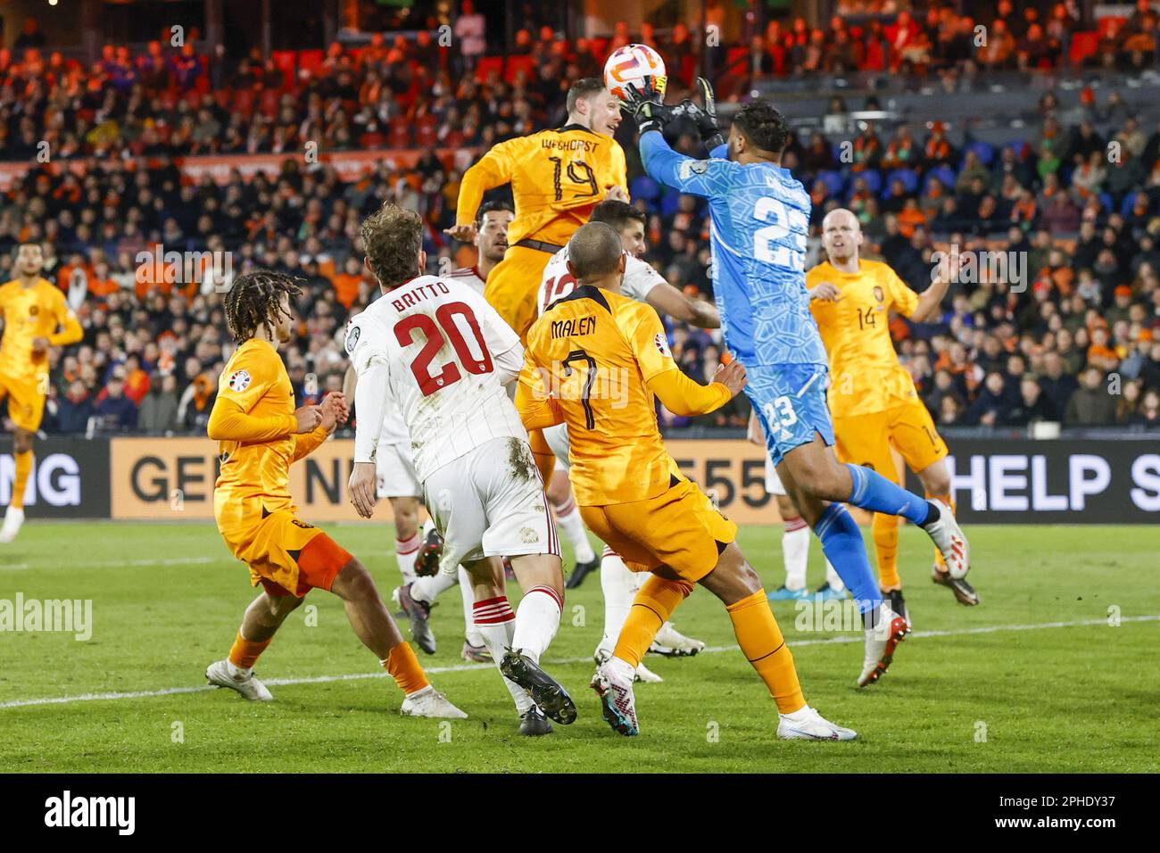 Rotterdam, Netherlands. 27th Mar, 2023. ROTTERDAM, 27-03-2023, Stadion ...