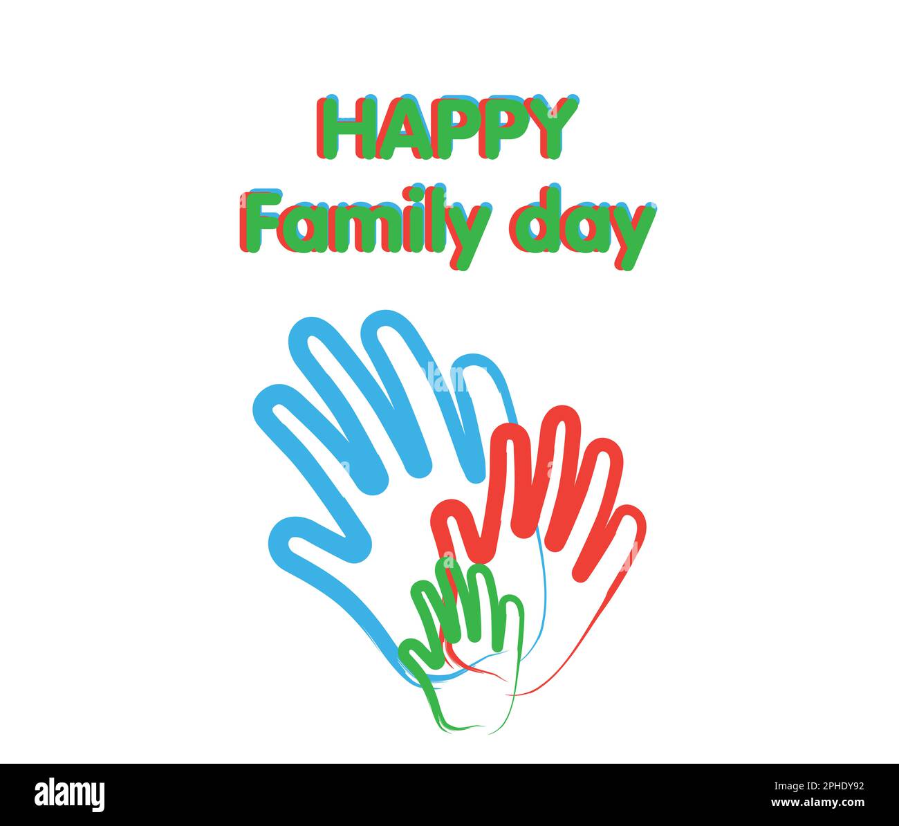 Happy Family Day. Illustration of hands on white background Stock Photo ...