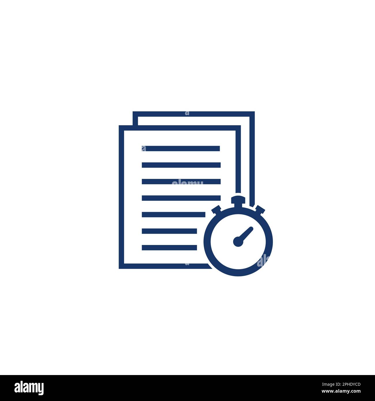 timesheet icon on white, document and stopwatch Stock Vector Image ...