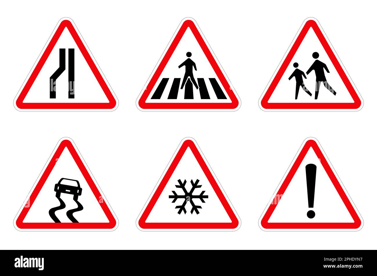 Set with different traffic signs on white background. Illustration Stock Photo - Alamy