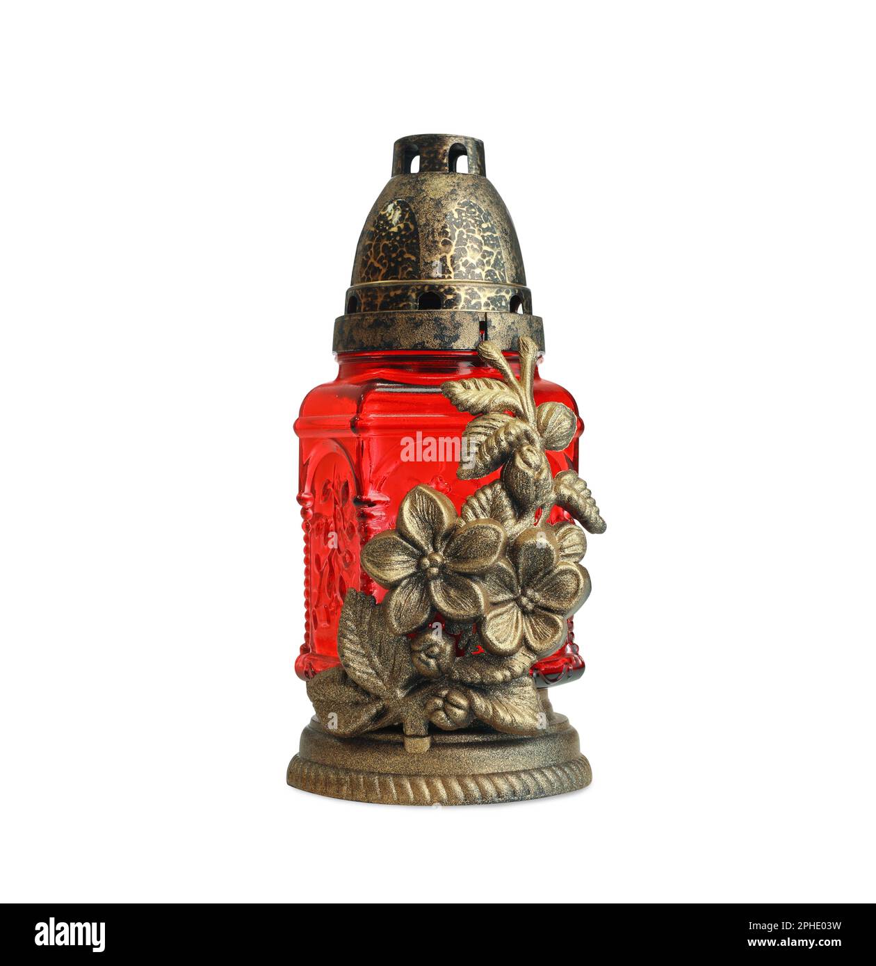 Red grave light isolated on white. Symbol of remembrance Stock Photo ...