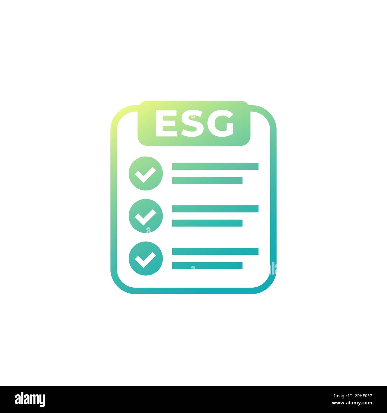 ESG icon with a checklist on white Stock Vector Image & Art - Alamy