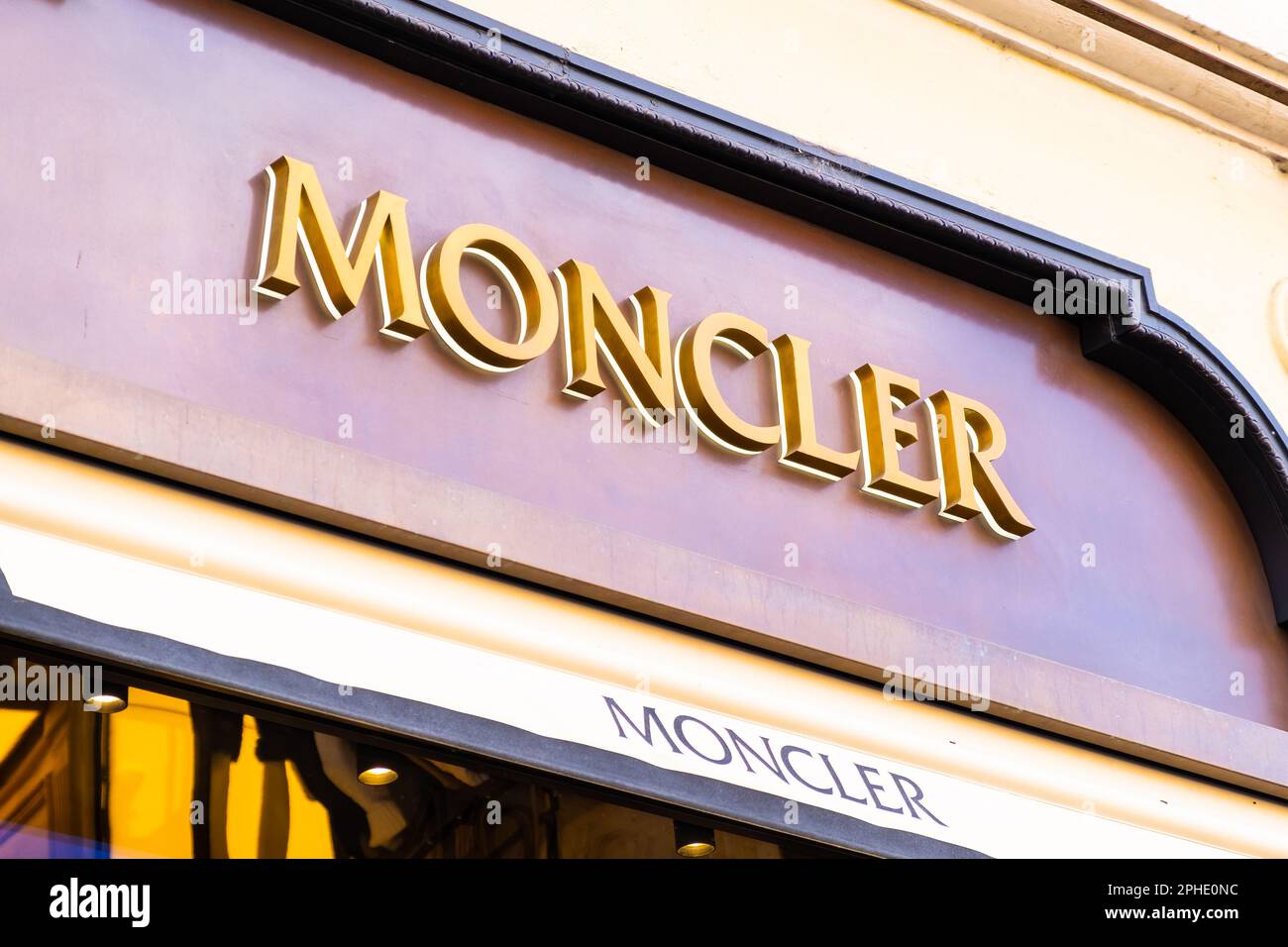 Moncler fashion store in Rome. Famous luxury boutique worldwide ...