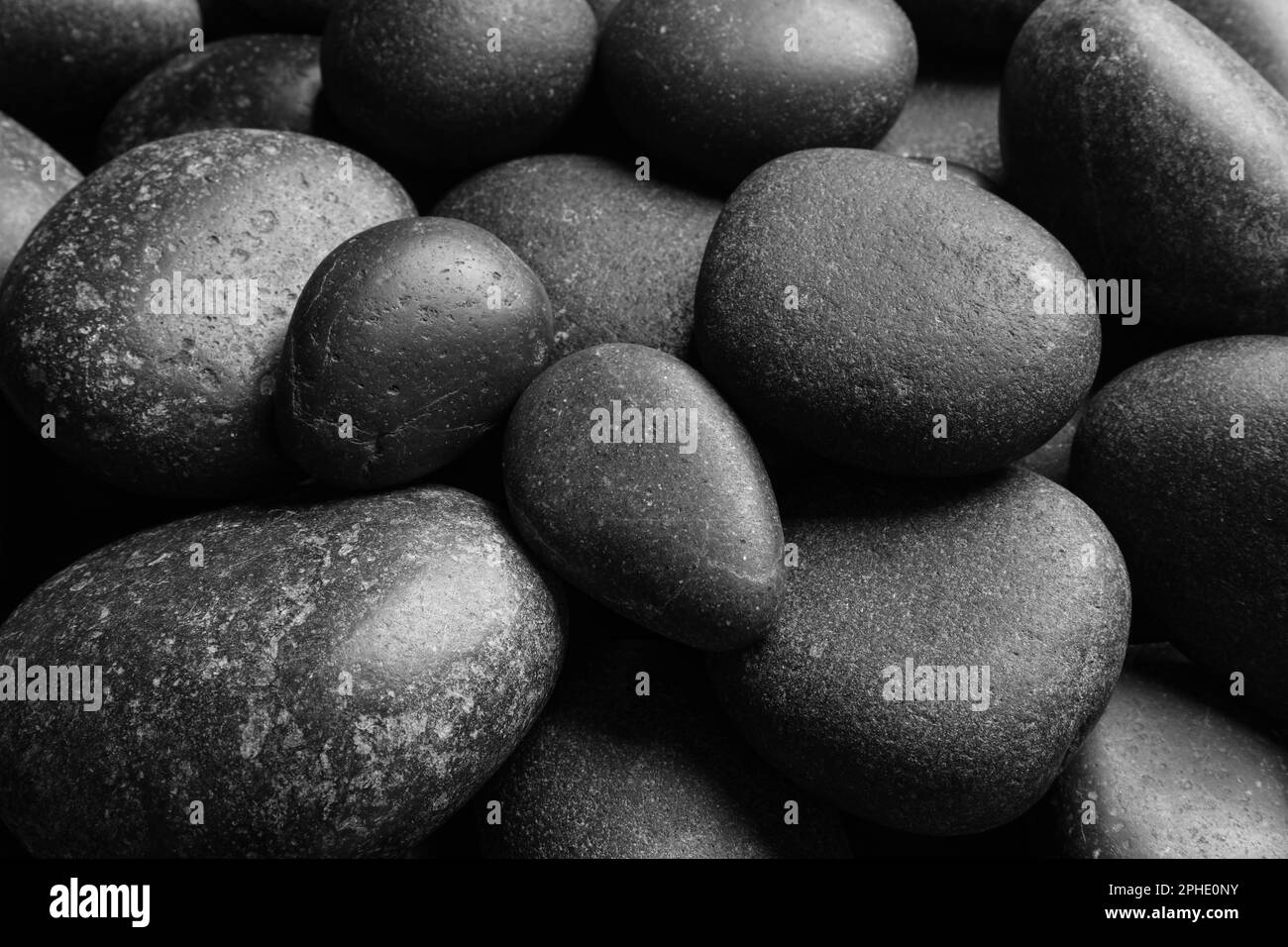 Closeup river pebble stones Black and White Stock Photos & Images - Alamy