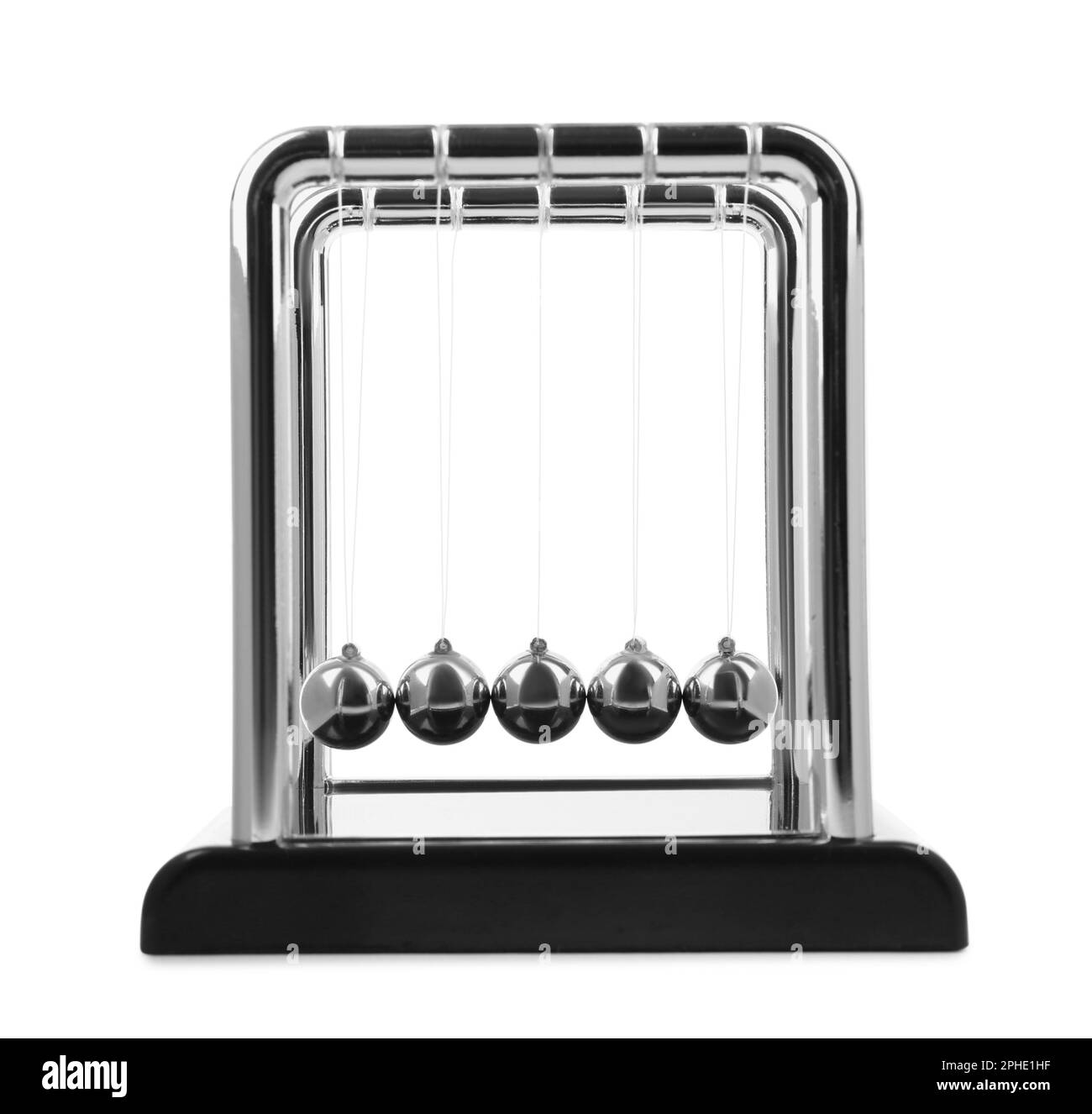 Newton's cradle isolated on white. Physics law of energy conservation ...