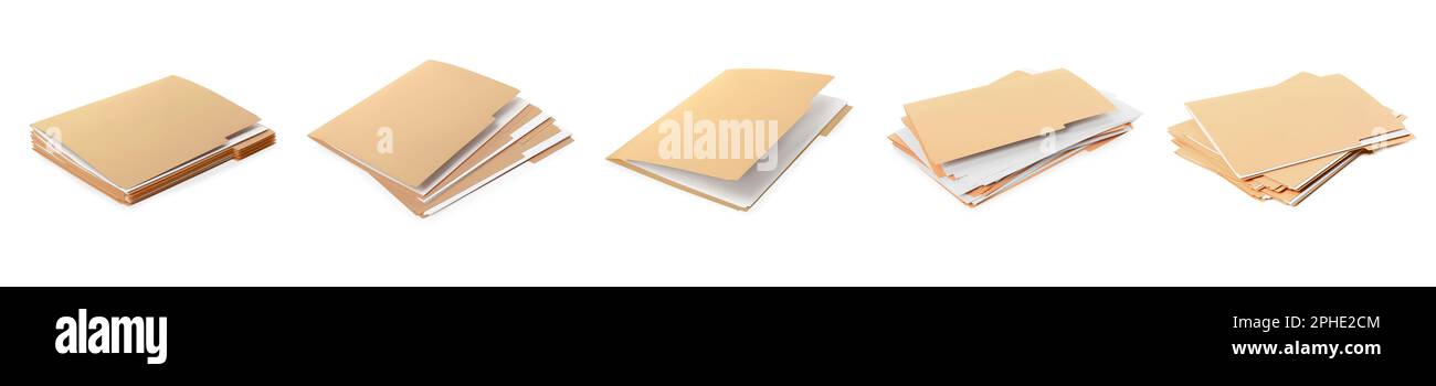 Set of files with documents on white background. Banner design Stock ...
