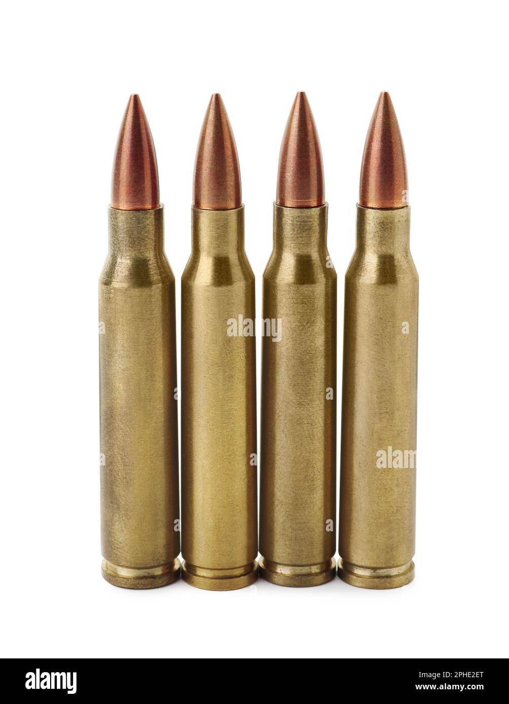 Many bullets on white background. Military ammunition Stock Photo - Alamy
