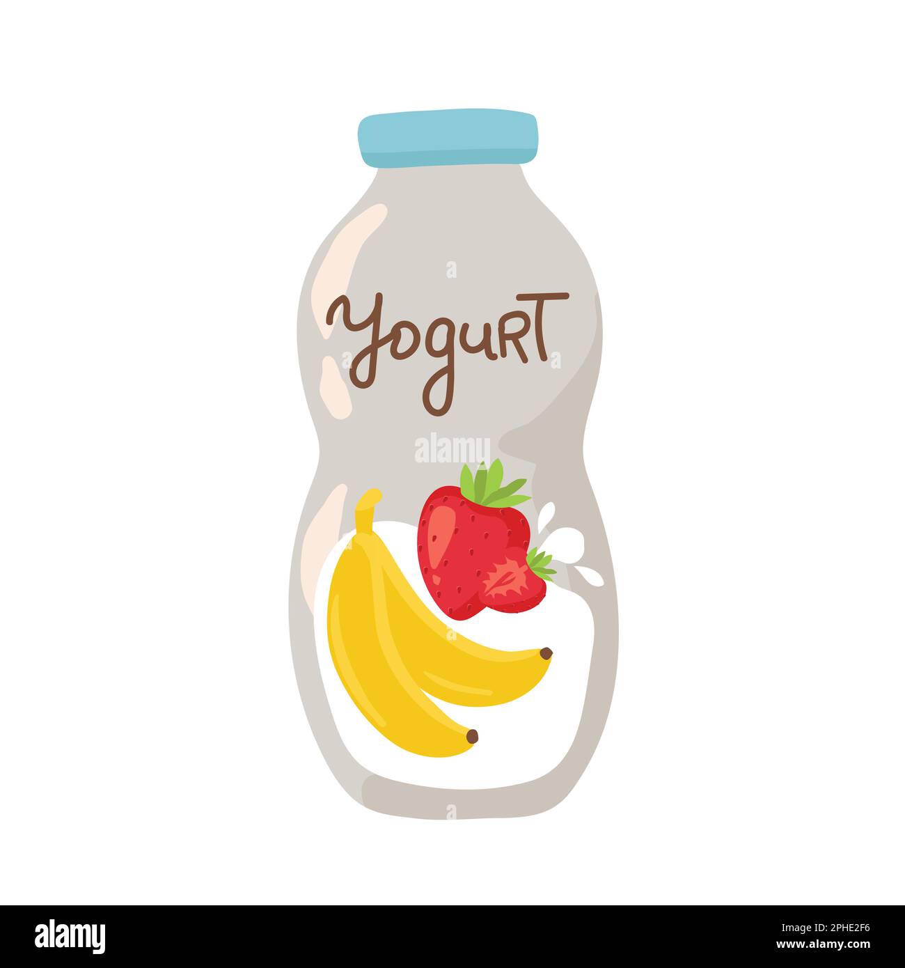 Strawberry yogurt packaging design Cut Out Stock Images & Pictures - Alamy