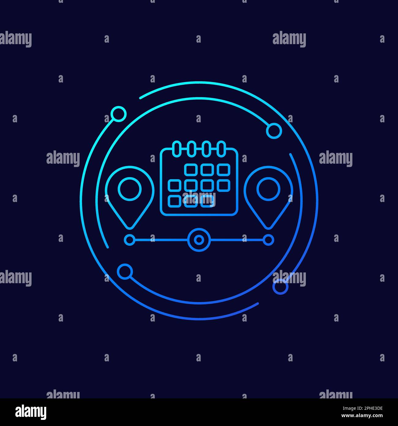 delivery schedule icon with calendar, line design Stock Vector Image ...