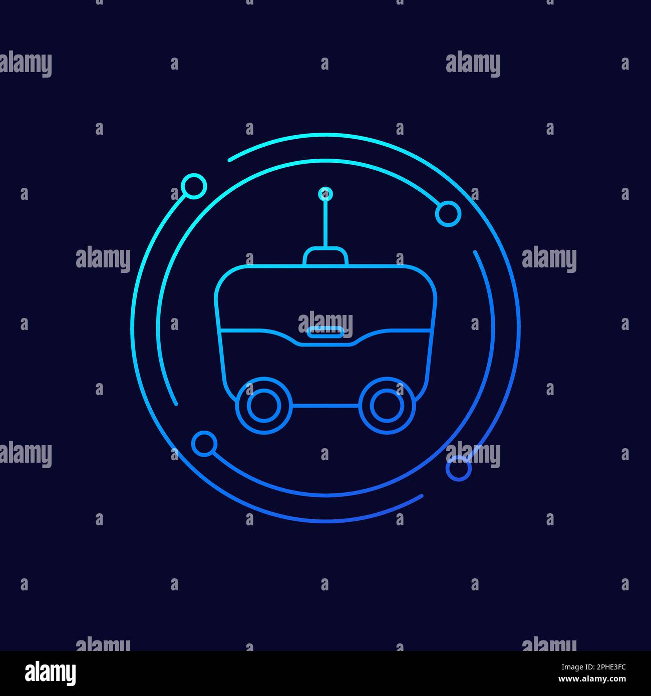 autonomous delivery robot icon, linear design Stock Vector Image & Art ...