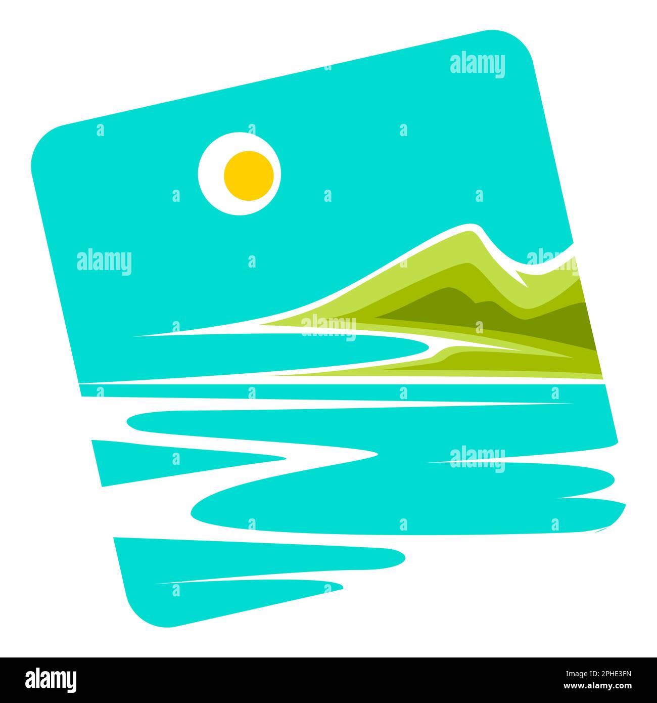 Mountains landscape isolated icons corporate identity template vector ...